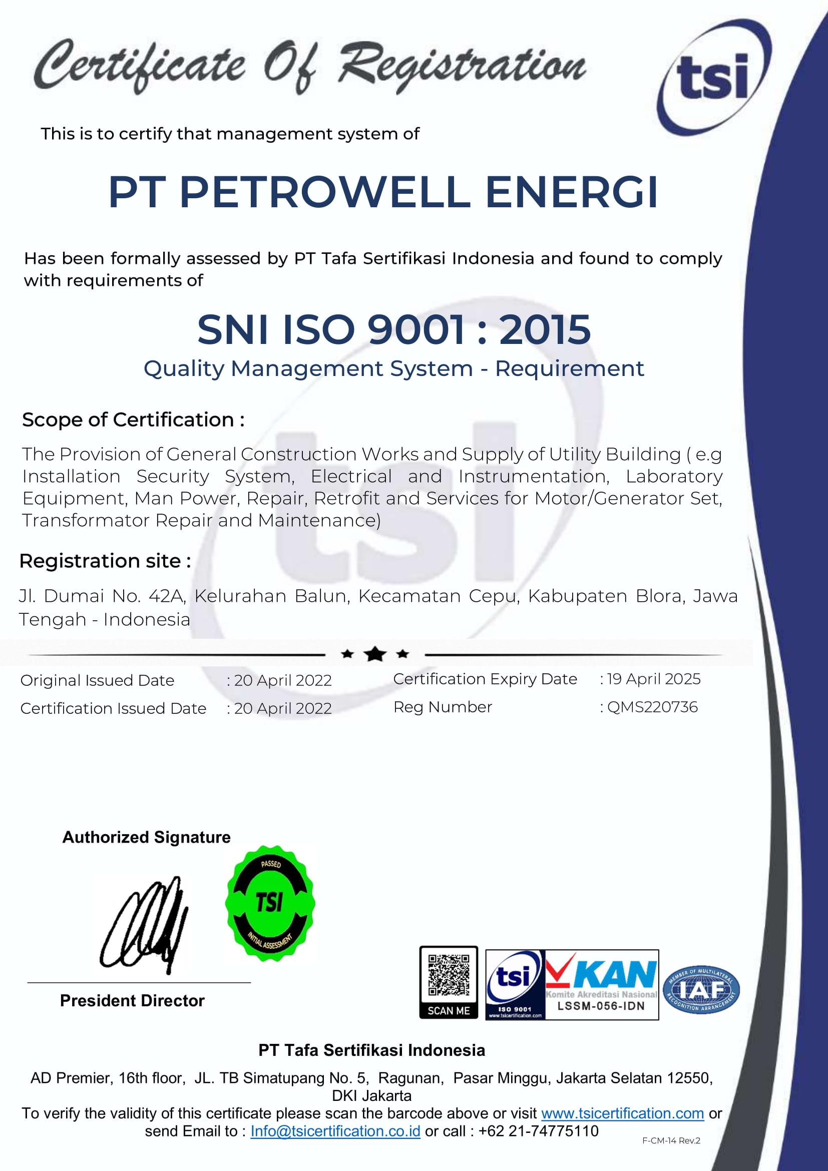 QMS220737 PT PETROWELL ENERGI
