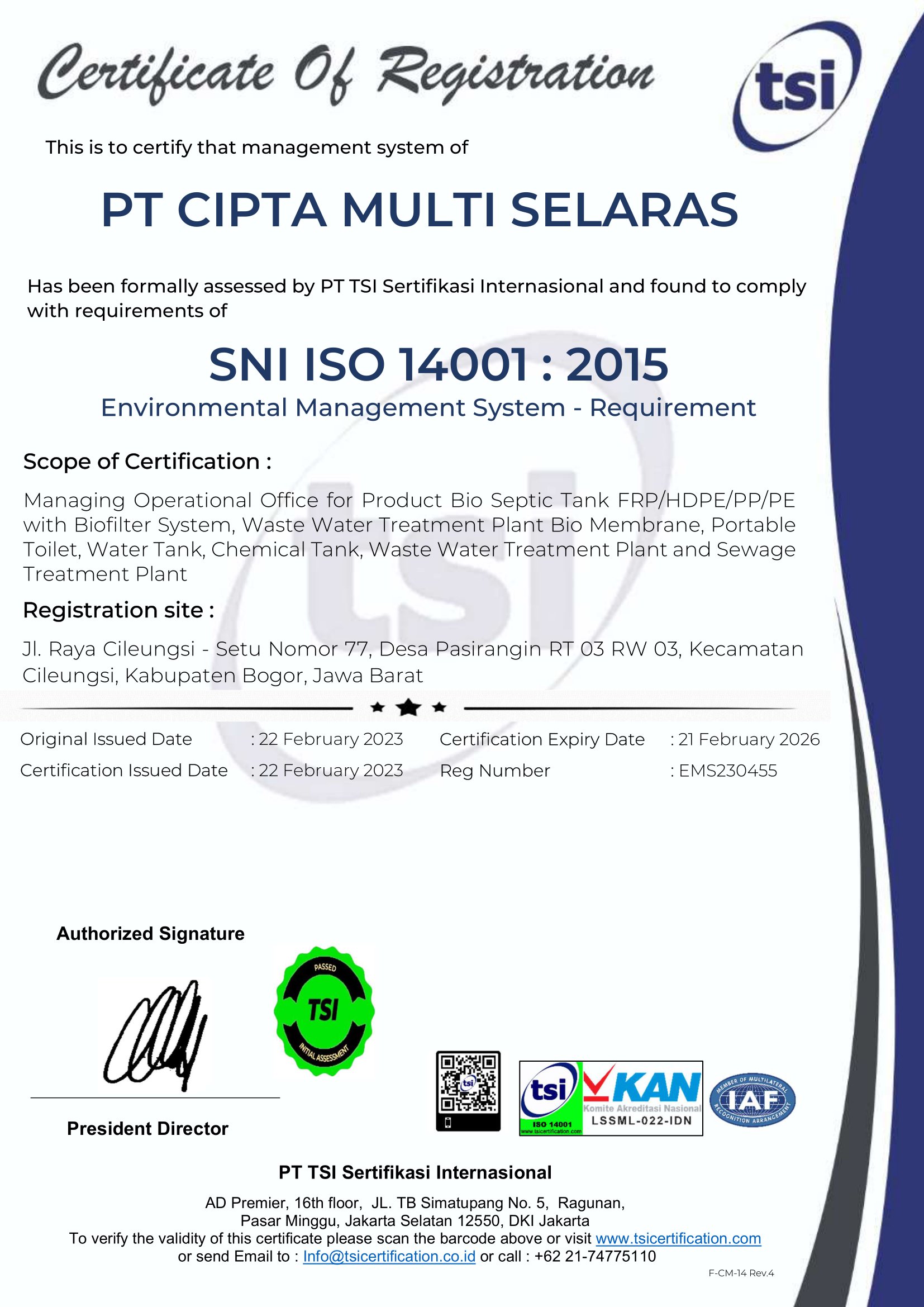 EMS230455 PT CIPTA MULTI SELARAS