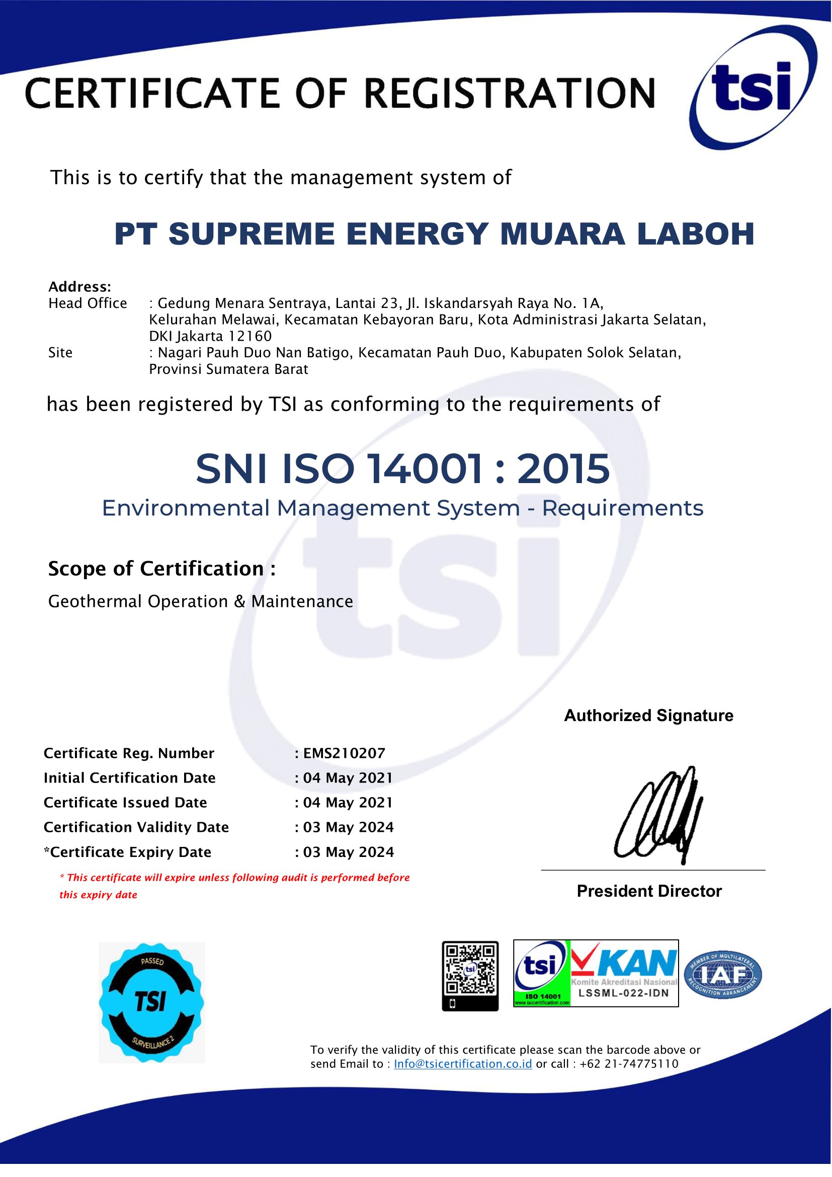 EMS210207 PT SUPREME ENERGY MUARA LABOH
