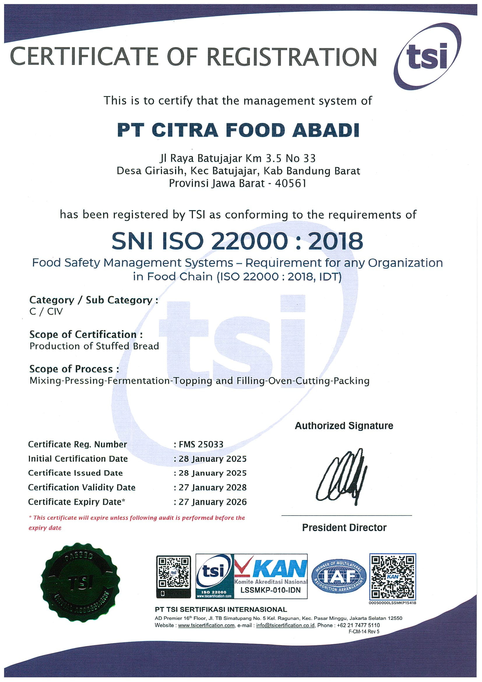 FMS25033 PT CITRA FOOD ABADI